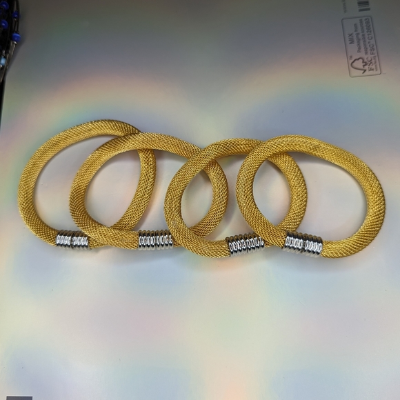 Erica Zap | Jewelry | Vintage Erica Zap Gold Plated Mesh Bracelets ...
